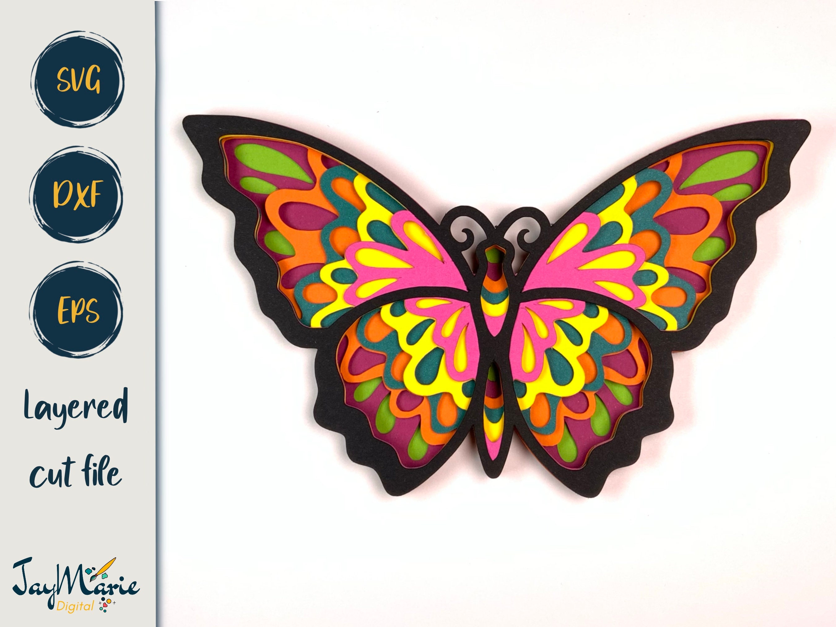 3D Layered Butterfly SVG. Butterfly SVG Cricut Silhouette - Etsy Canada