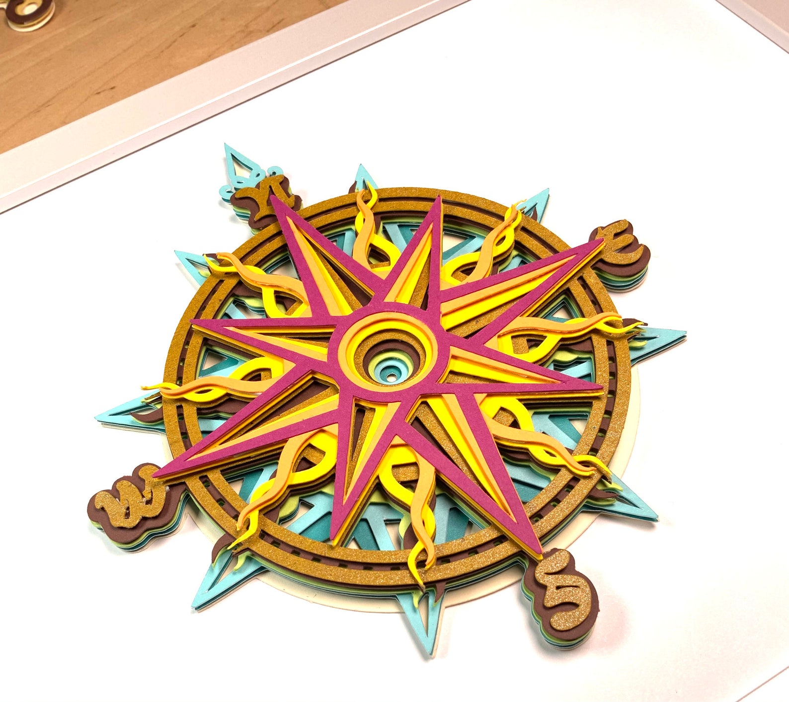 3D Compass SVG File Layered Cut File for Cricut Silhouette - Etsy