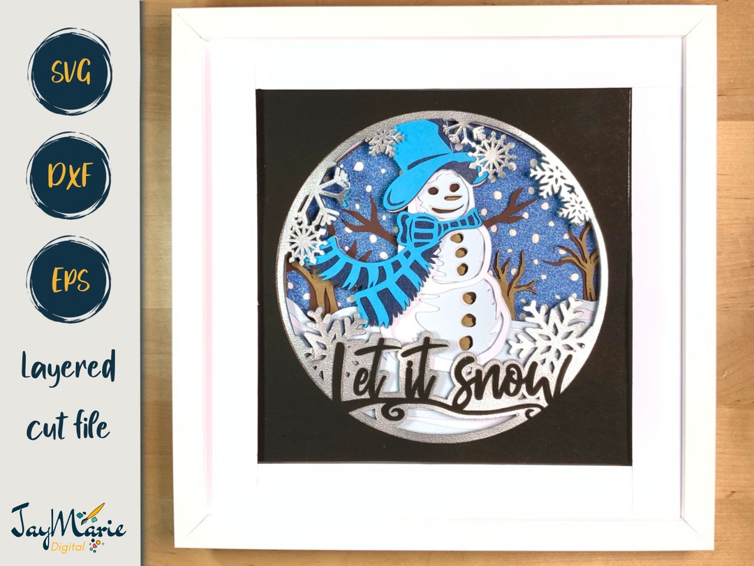 3D Snowman SVG File, Layered Cut File for Cricut, Silhouette, Cnc ...
