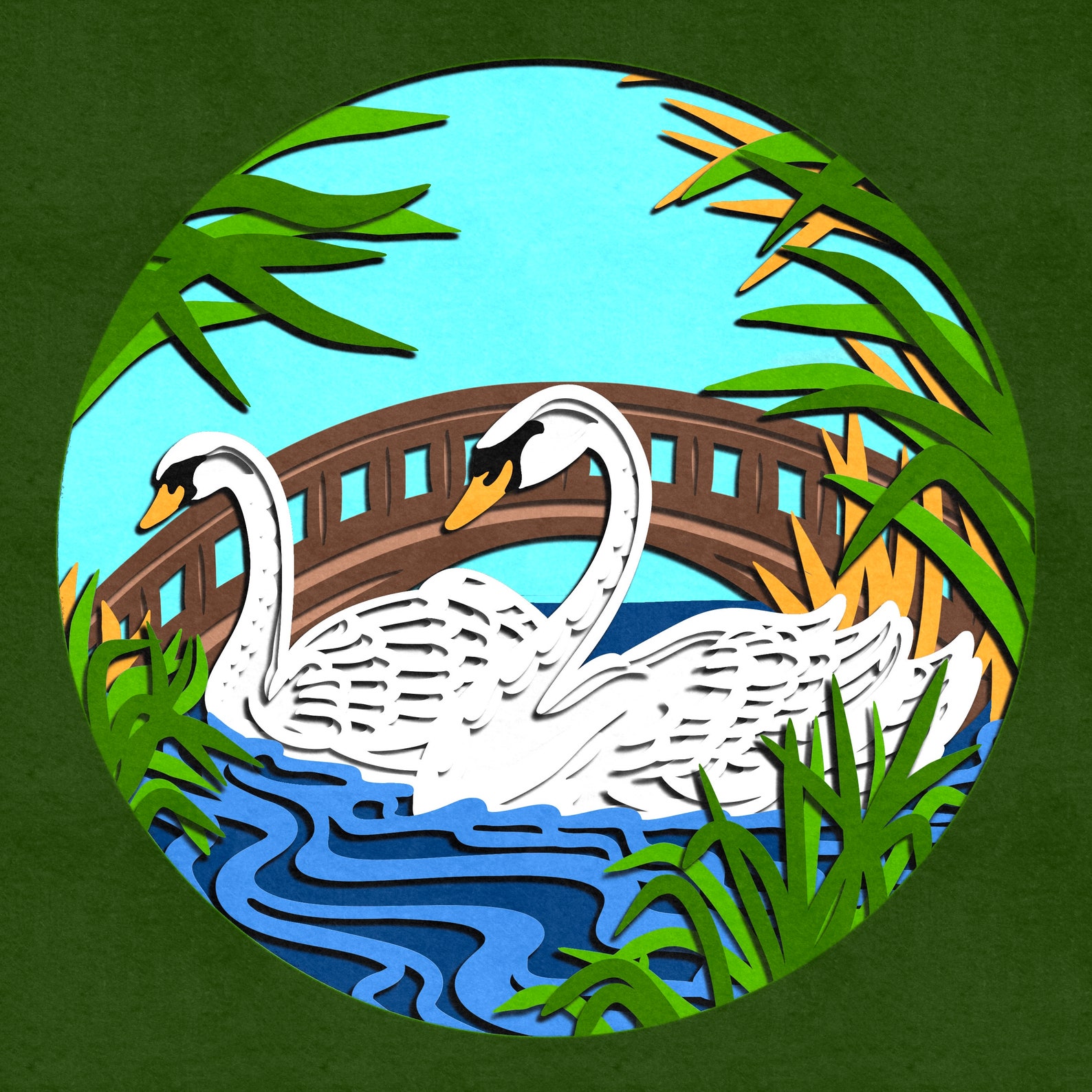 3D Swans SVG: Layered Cut File for Cricut, Glowforge, CNC - Etsy