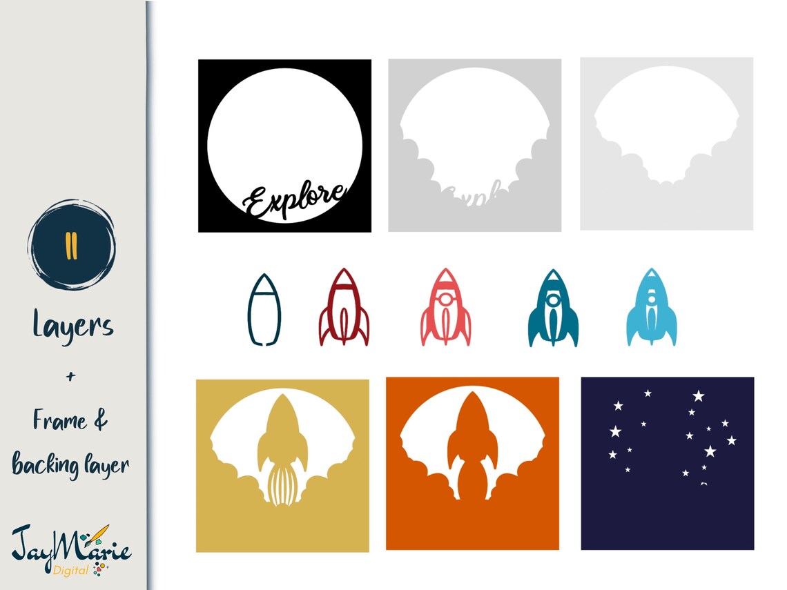 3D Spaceship SVG Layered Cut File for Cricut Silhouette Cnc - Etsy