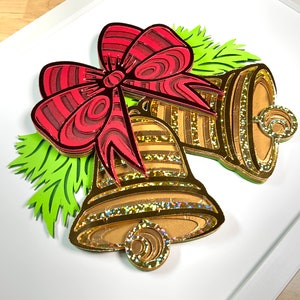 3D Jingle Bells Ornament SVG File, Layered Cut File for Cricut ...