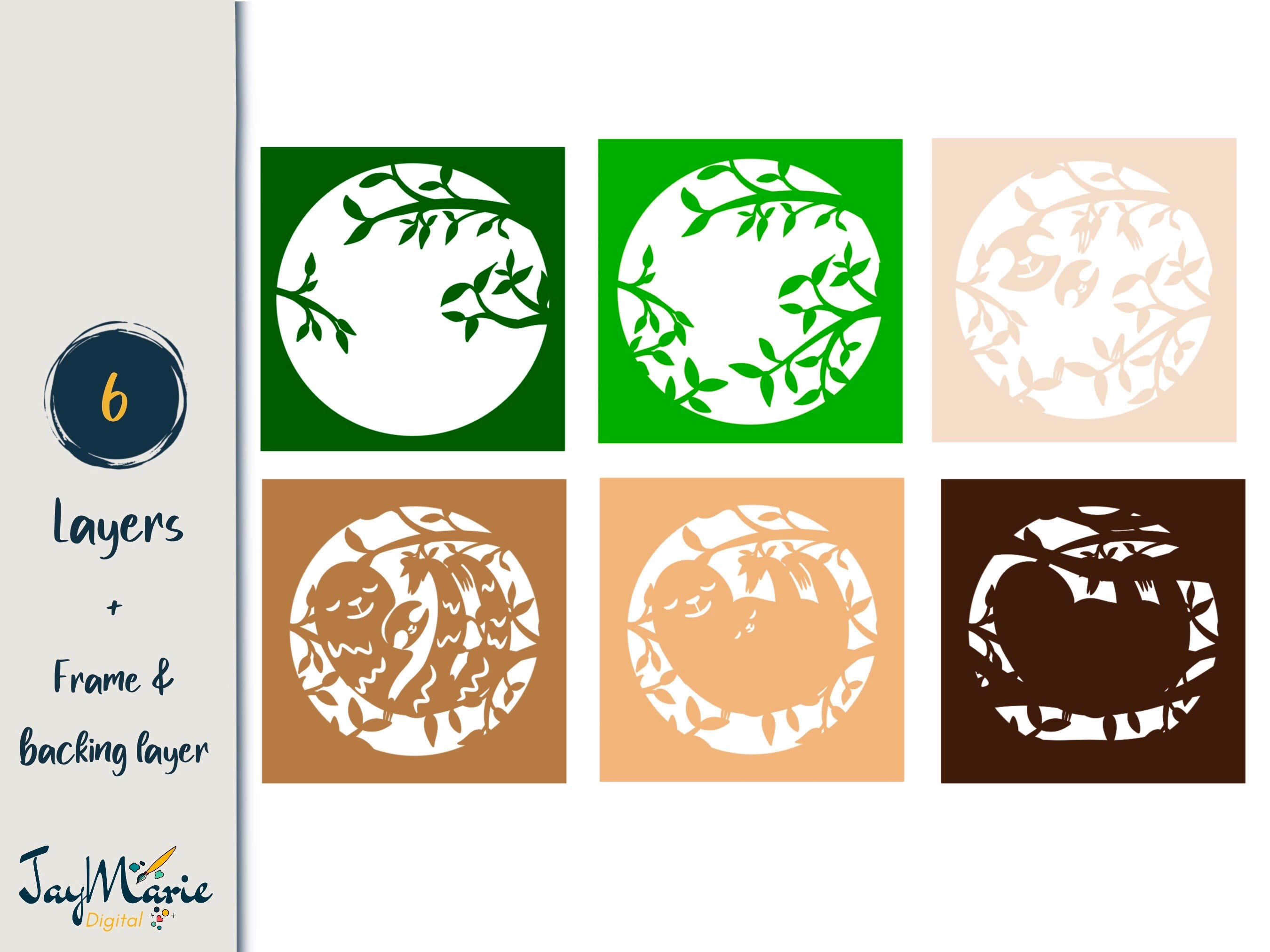 3D Sloth SVG Layered Cut File for Cricut Silhouette Cnc - Etsy