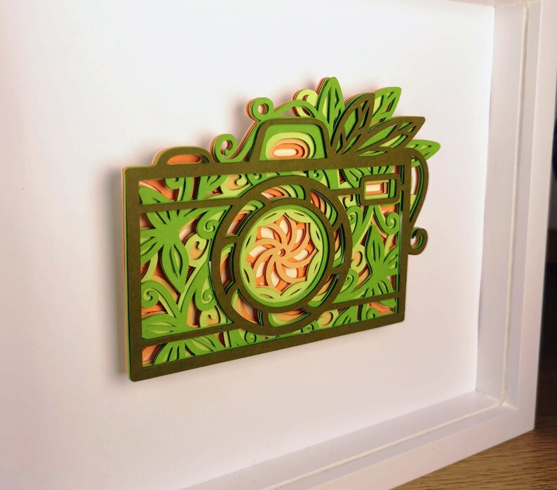 3D Retro Camera Mandala SVG Layered Cut File for Cricut | Etsy