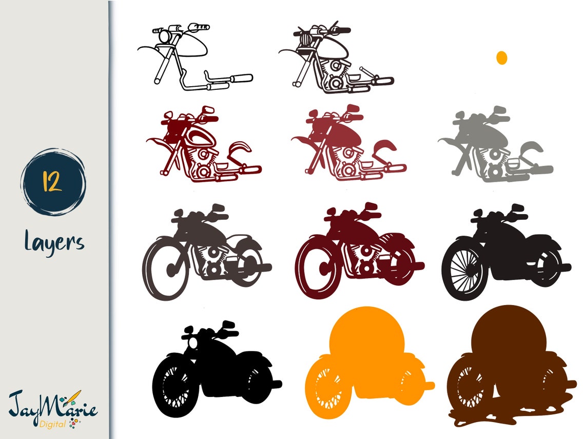 3D Vintage Motorcycle SVG Layered Cut File for a Biker. - Etsy UK