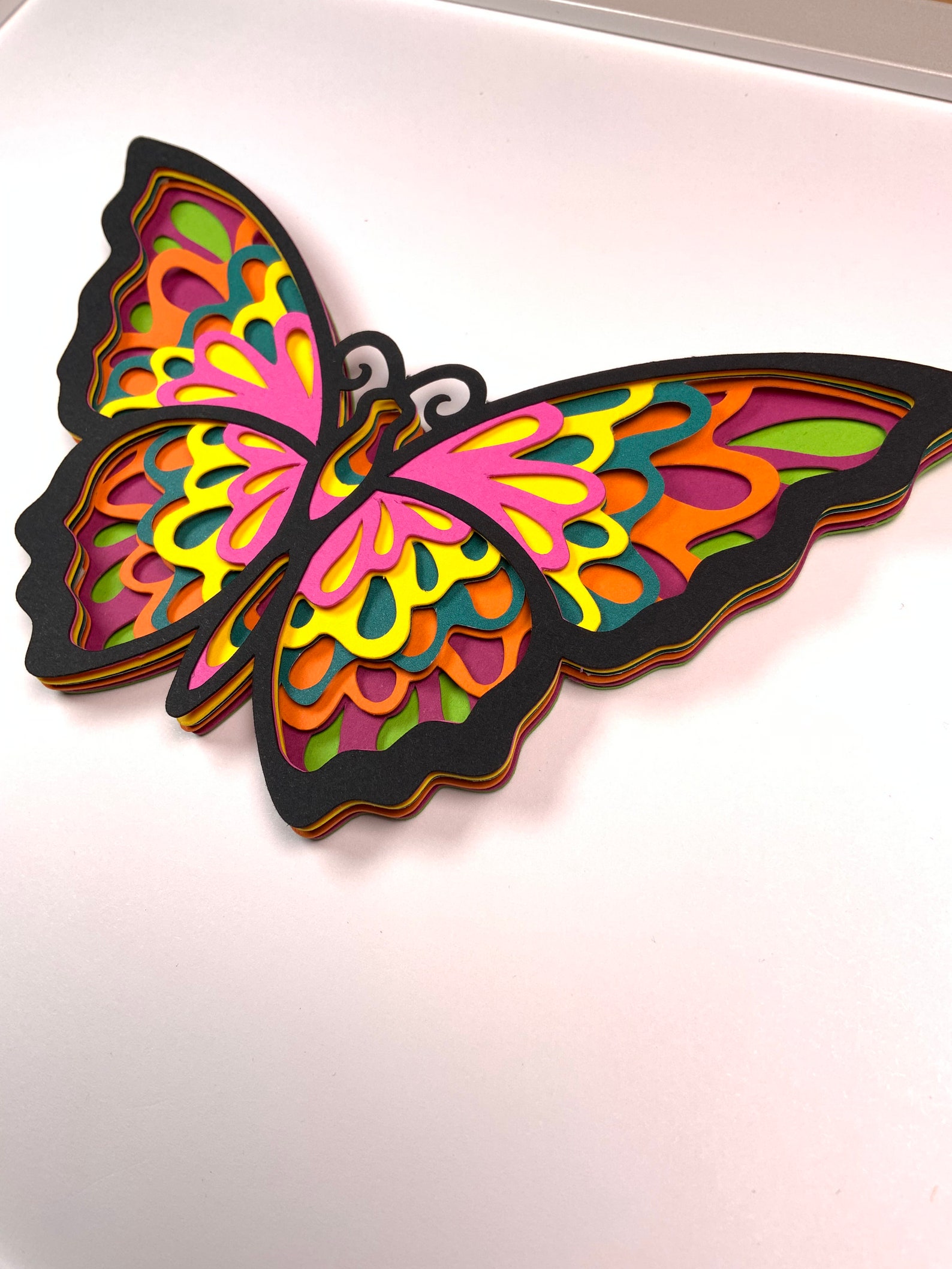 3D Layered Butterfly SVG. Butterfly SVG Cricut Silhouette - Etsy