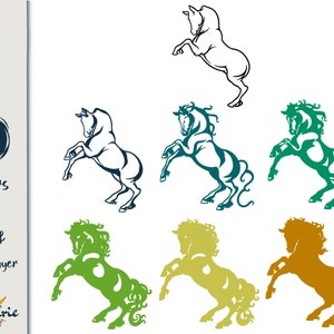 3D Rearing Horse SVG Layered Cut File, Multilayer Mustang Stallion ...