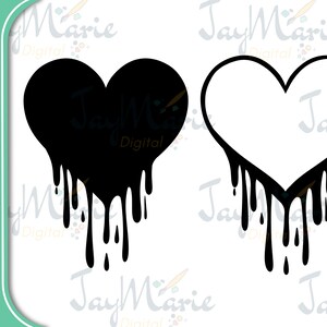 Bleeding Heart SVG Dripping Heart Cutting File Alternative | Etsy
