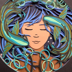 3D Pisces Zodiac Star Sign SVG Layered Cut File, Multilayer Fish ...