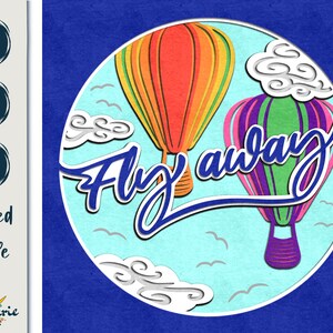3D Hot Air Balloon Shadowbox SVG Layered Cut File for Cricut ...