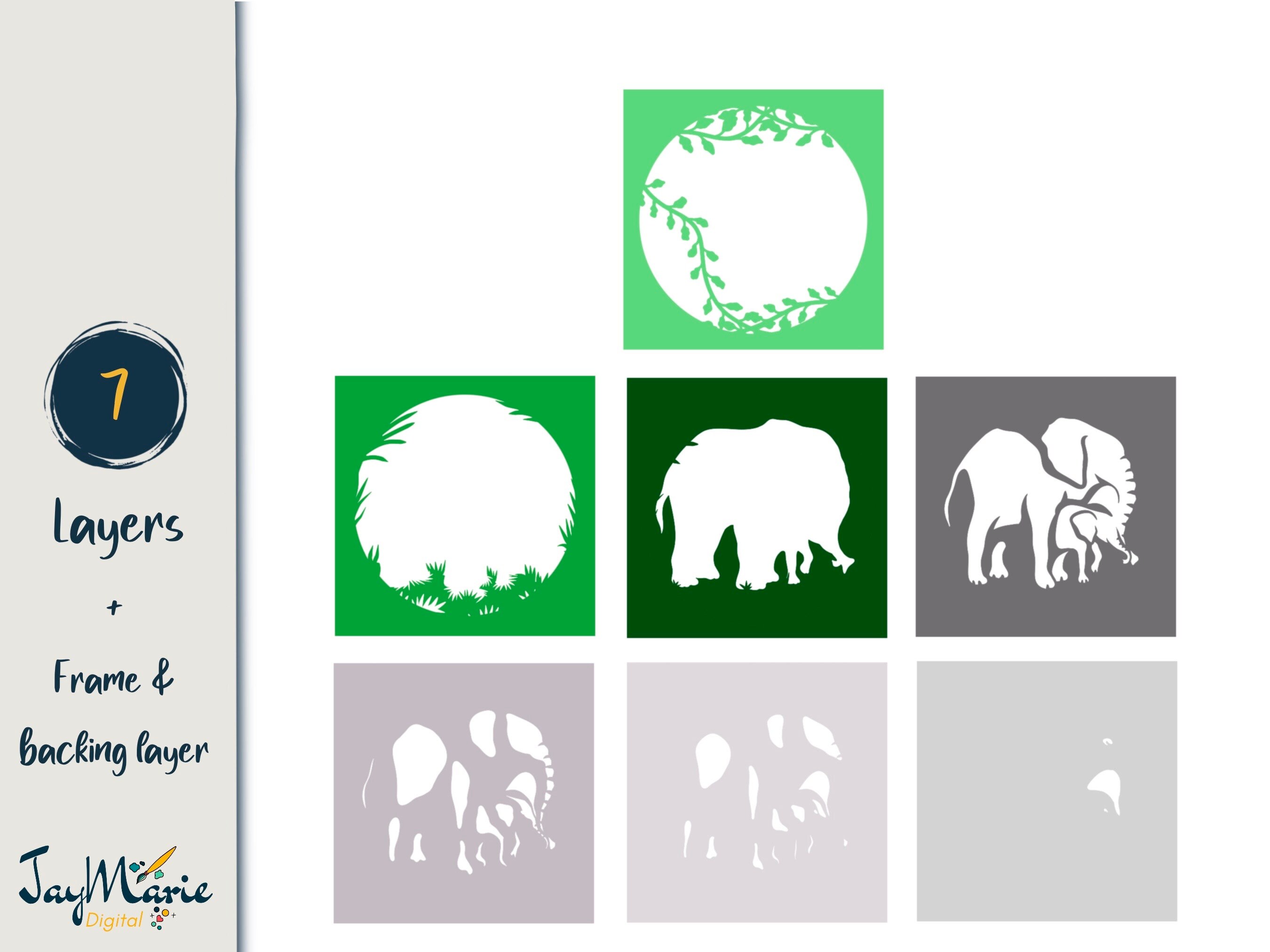 3D Mom and Baby Elephant SVG Layered Cut File for Cricut - Etsy Canada
