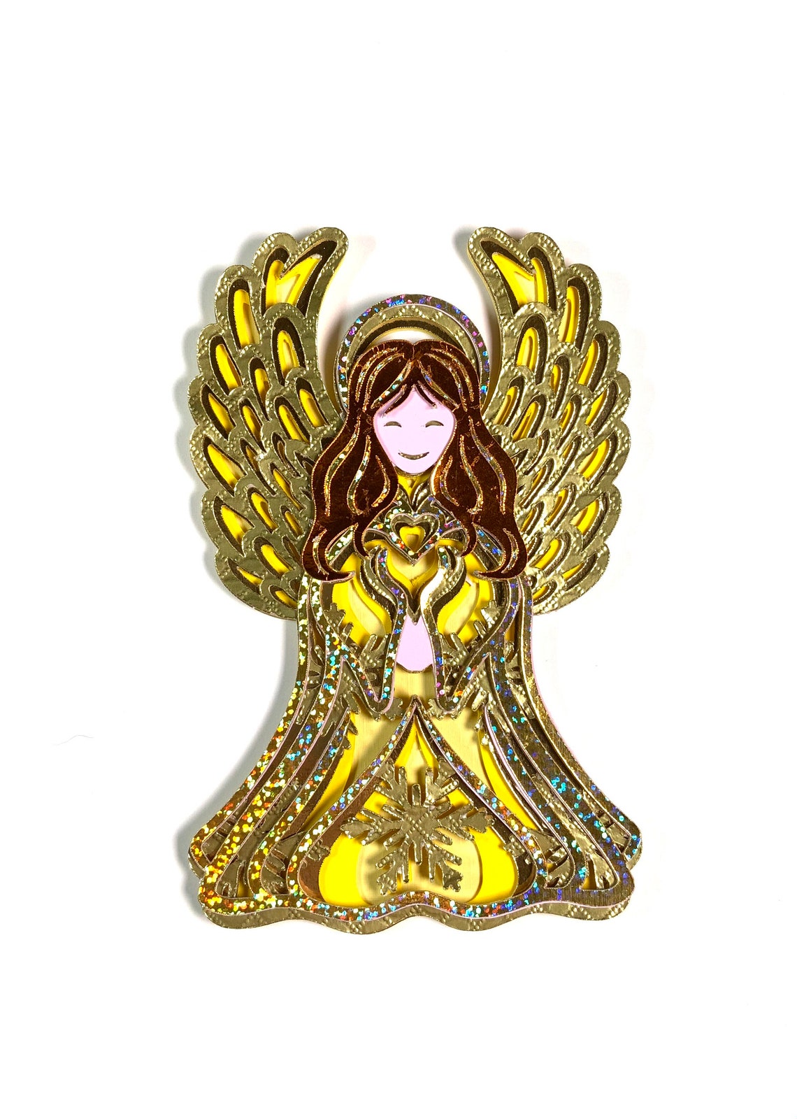 3D Christmas Angel SVG File Layered Cut File for Cricut - Etsy