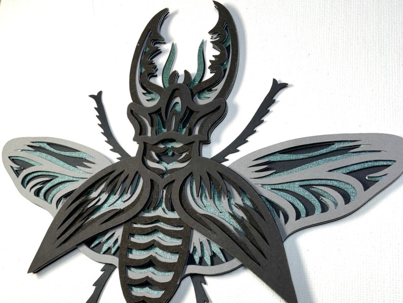 3D Stag Beetle Insect SVG Layered Cut File Multilayer Scarab - Etsy