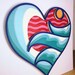 3D Ocean Heart SVG. Ocean Wave Sunset SVG Layered Cut File for Cricut ...