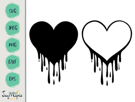 Bleeding Heart SVG Dripping Heart Cutting File Alternative - Etsy Finland