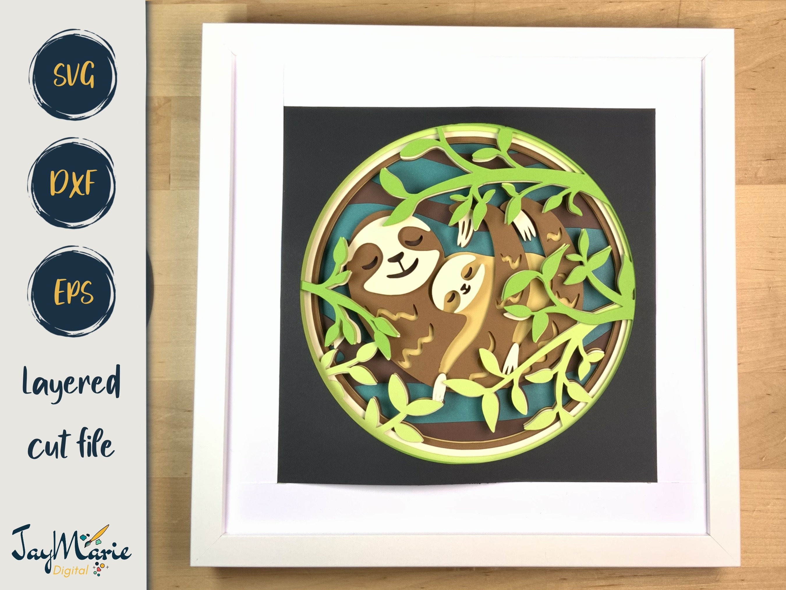 3D Sloth SVG Layered Cut File for Cricut Silhouette Cnc - Etsy Canada