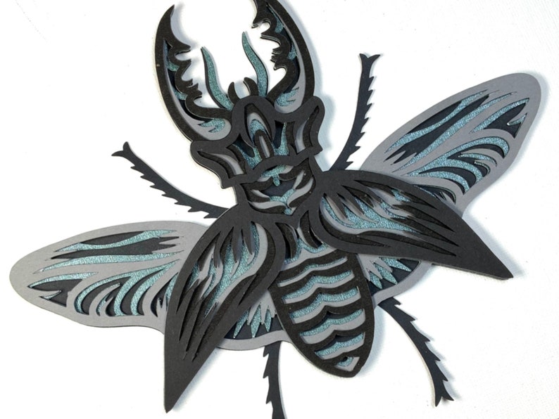 3D Stag Beetle Insect SVG Layered Cut File Multilayer Scarab - Etsy