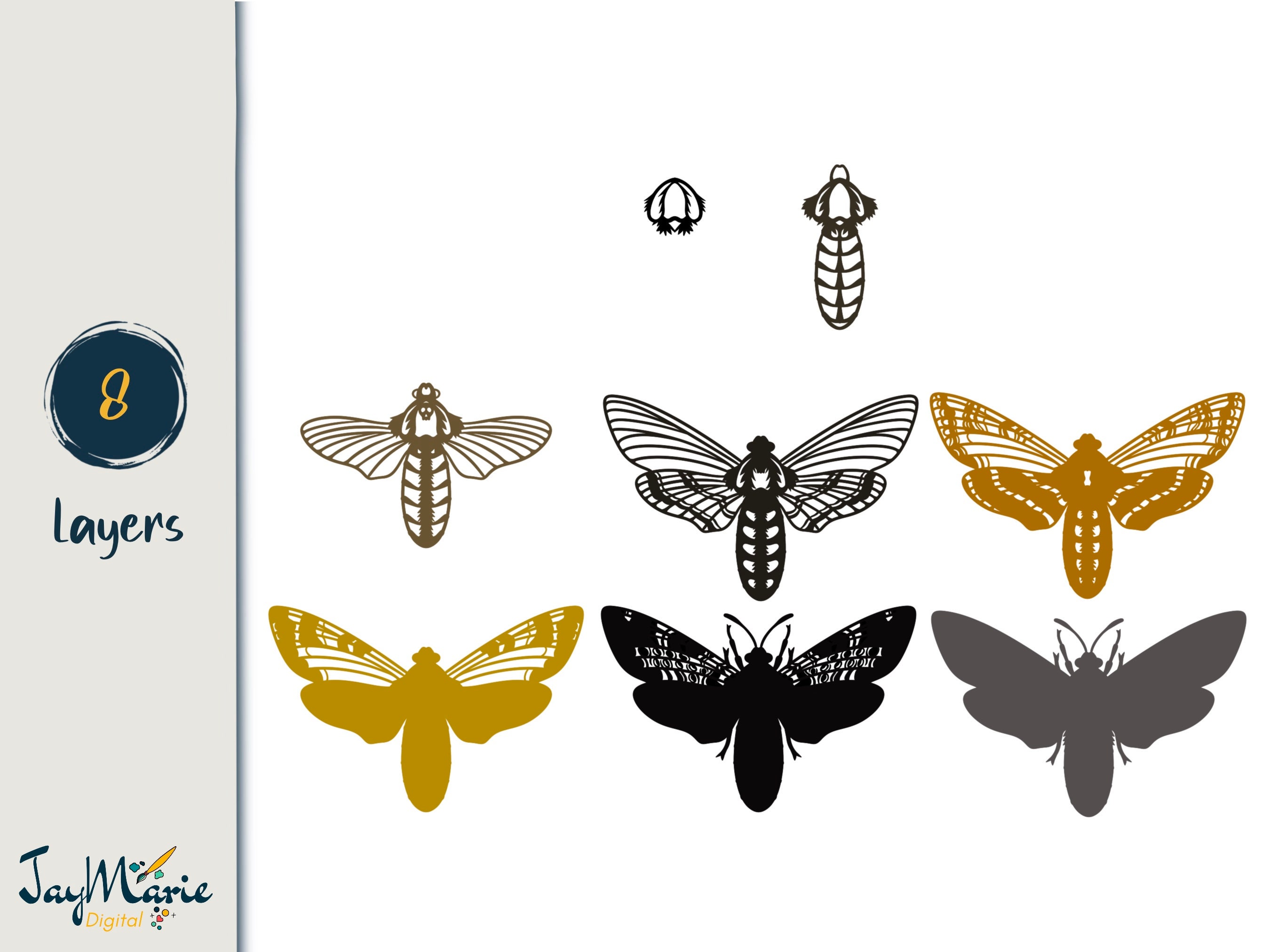 3D Deaths Head Moth SVG Layered Cut File Hawkmoth Insect - Etsy Denmark
