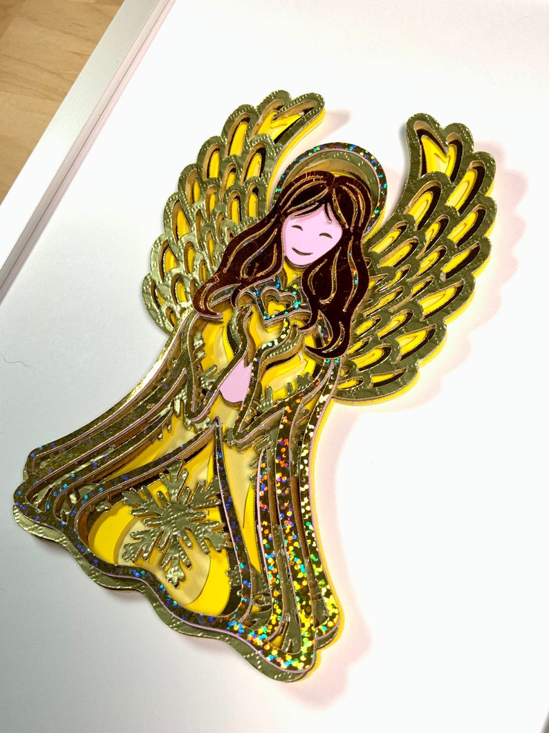3D Christmas Angel SVG File Layered Cut File for Cricut - Etsy