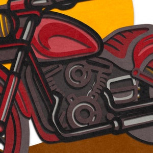 3D Vintage Motorcycle SVG Layered Cut File for a Biker. Multilayer ...