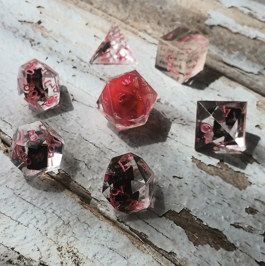 Set of 7 Polyhedral Sharp Edged Gaming Dice Vampire Twilight - Etsy