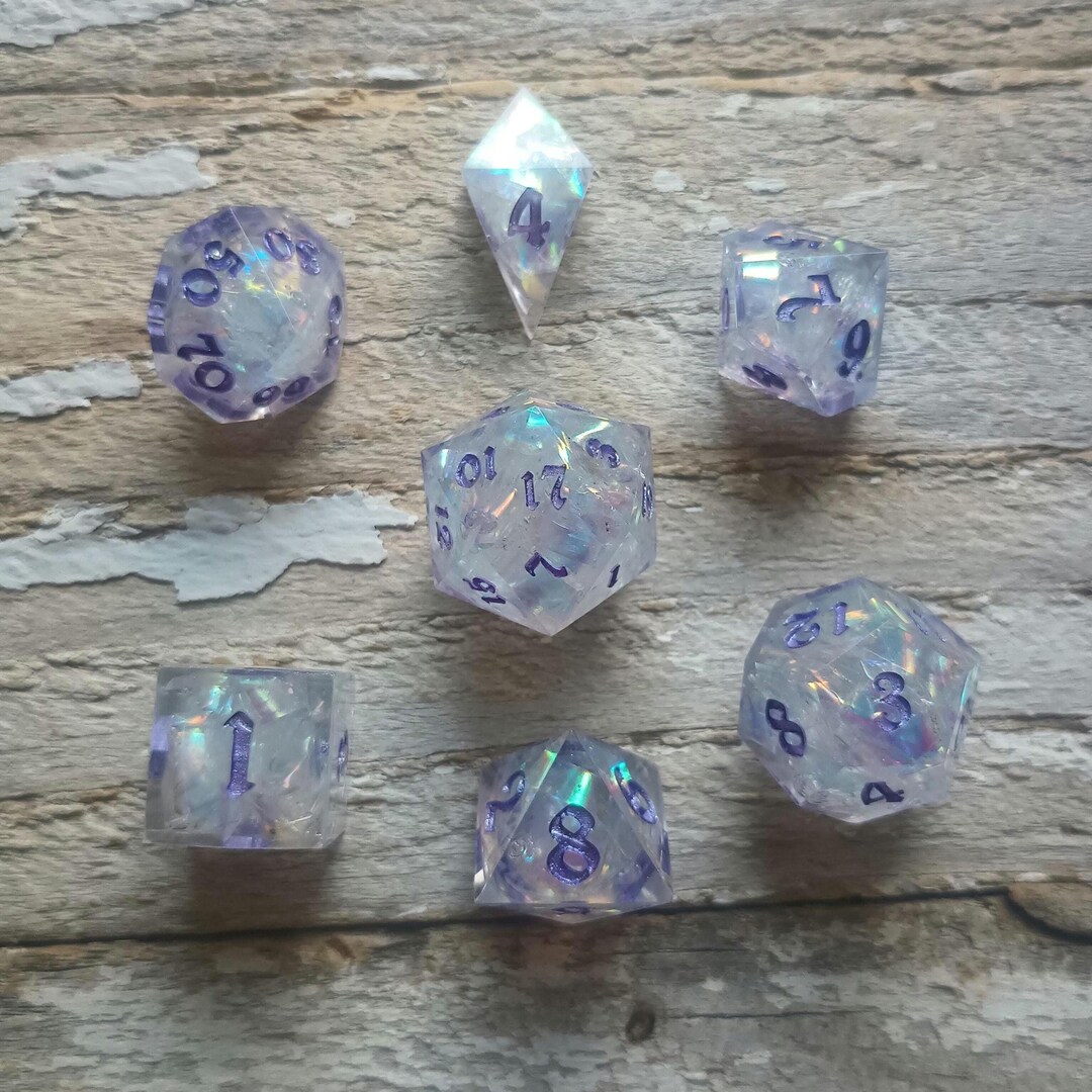 Set of 7 Polyhedral Sharp Edged Pastel Iridescent Opal Rainbow Dice - Etsy