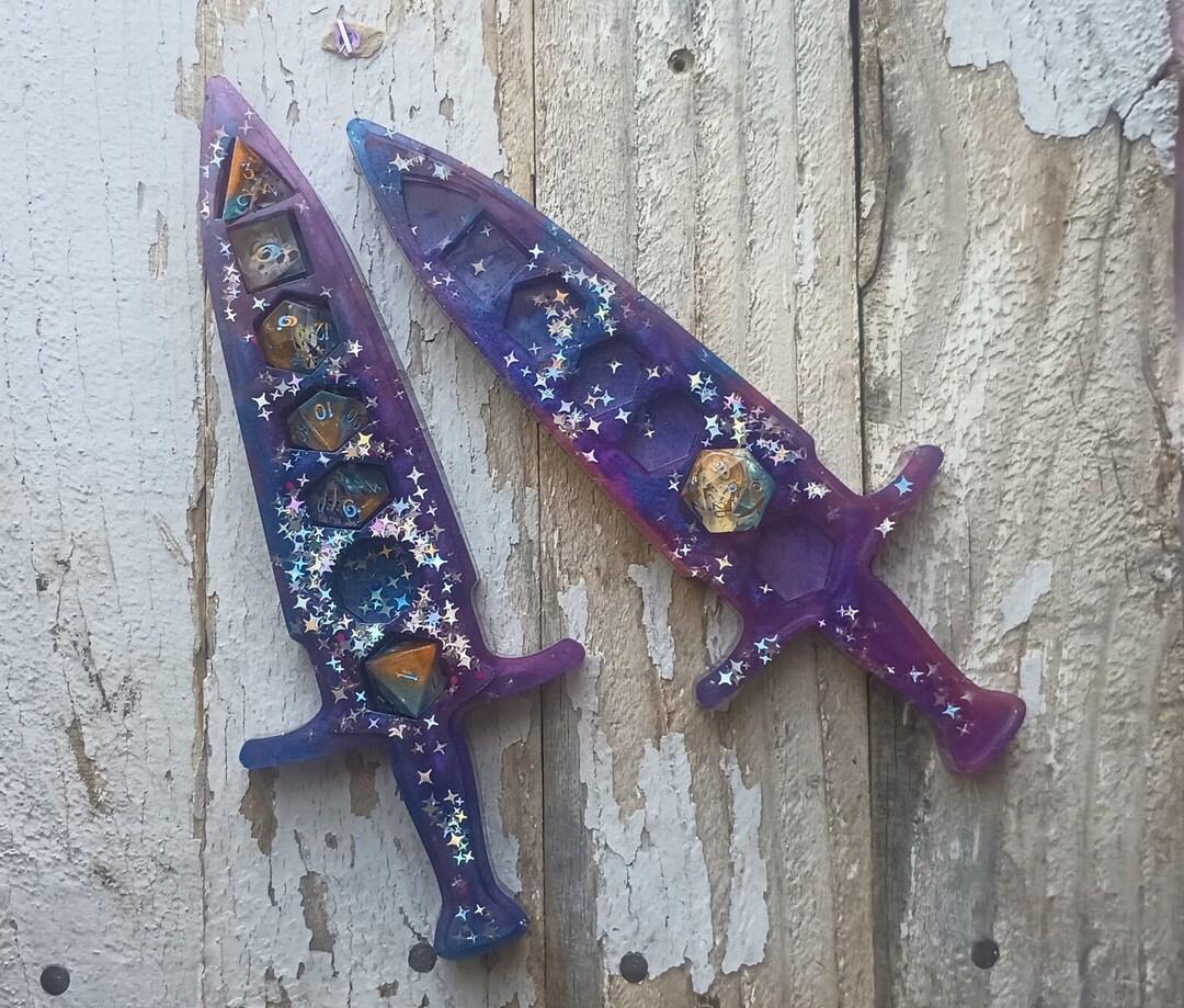 Polyhedral Dice Sword Box Holder Galaxy Stars - Etsy