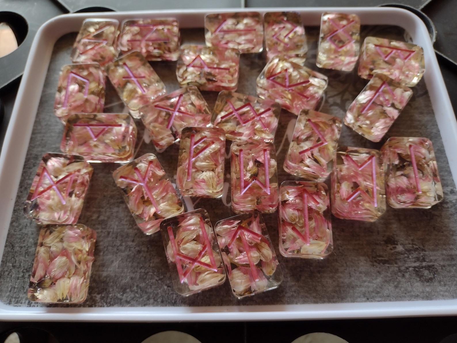 Futhark Runes Flowers Pink Spring Petals Set Gift - Etsy