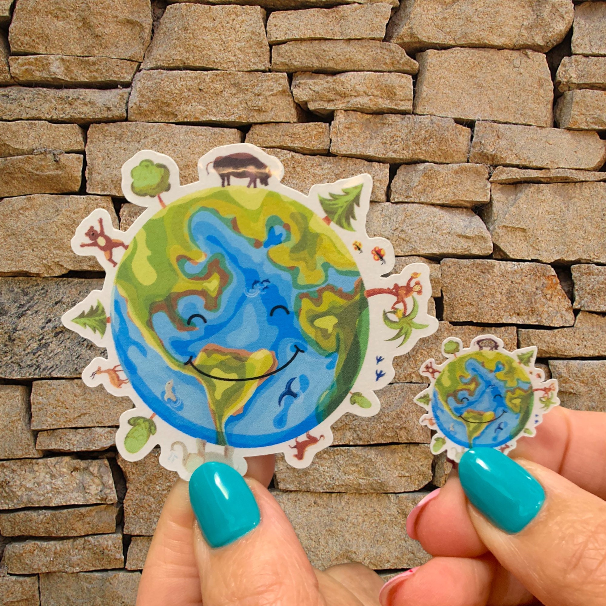 Planet Earth Sticker Planet Sticker Summer Sticker Laptop | Etsy