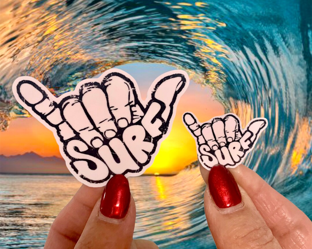 Surf Hand Sticker Hang Loose Sign Sticker, Surfer Sticker, Tumbler ...