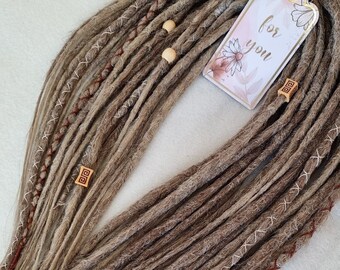 White Blond Set of Curly Dreads Extensions Wavy Dreadlocks Open Dreads ...