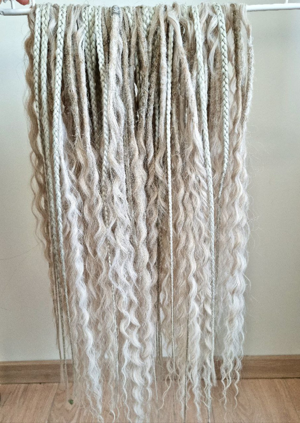 White Blond Set of Curly Dreads Extensions Wavy Dreadlocks - Etsy