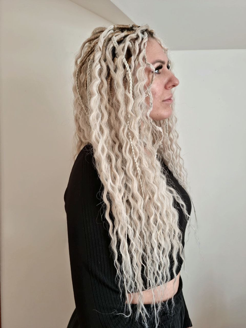 White Blond Set of Curly Dreads Extensions Wavy Dreadlocks - Etsy