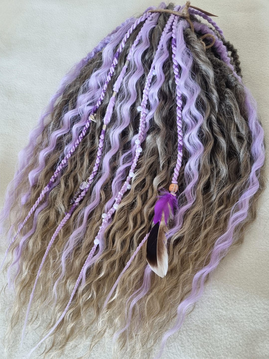 Curly Wavy Dolly Locks Push up Curls : Brown Ombre Blonde and Lilac ...