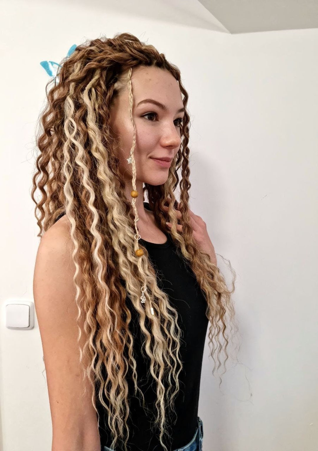 Synthetic Curly Dreadlocks Wavy Locks Open Dreads Double Ended Long ...