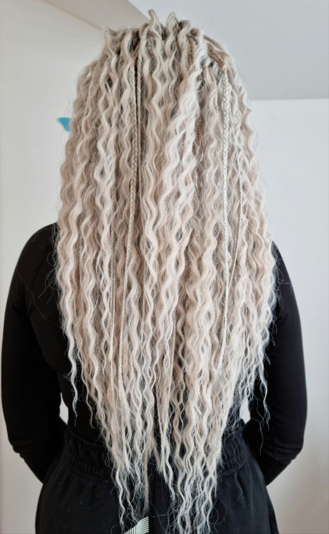 White Blond Set of Curly Dreads Extensions Wavy Dreadlocks - Etsy