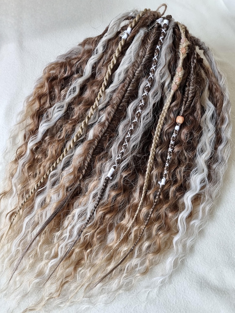 Curly Wavy Dolly Locks: Brown Ombre Blonde Dreadlocks Mix, DE Double ...