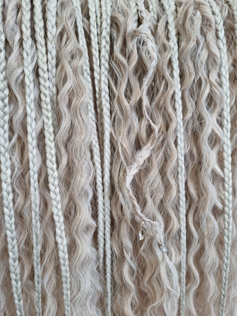 White Blond Set of Curly Dreads Extensions Wavy Dreadlocks - Etsy