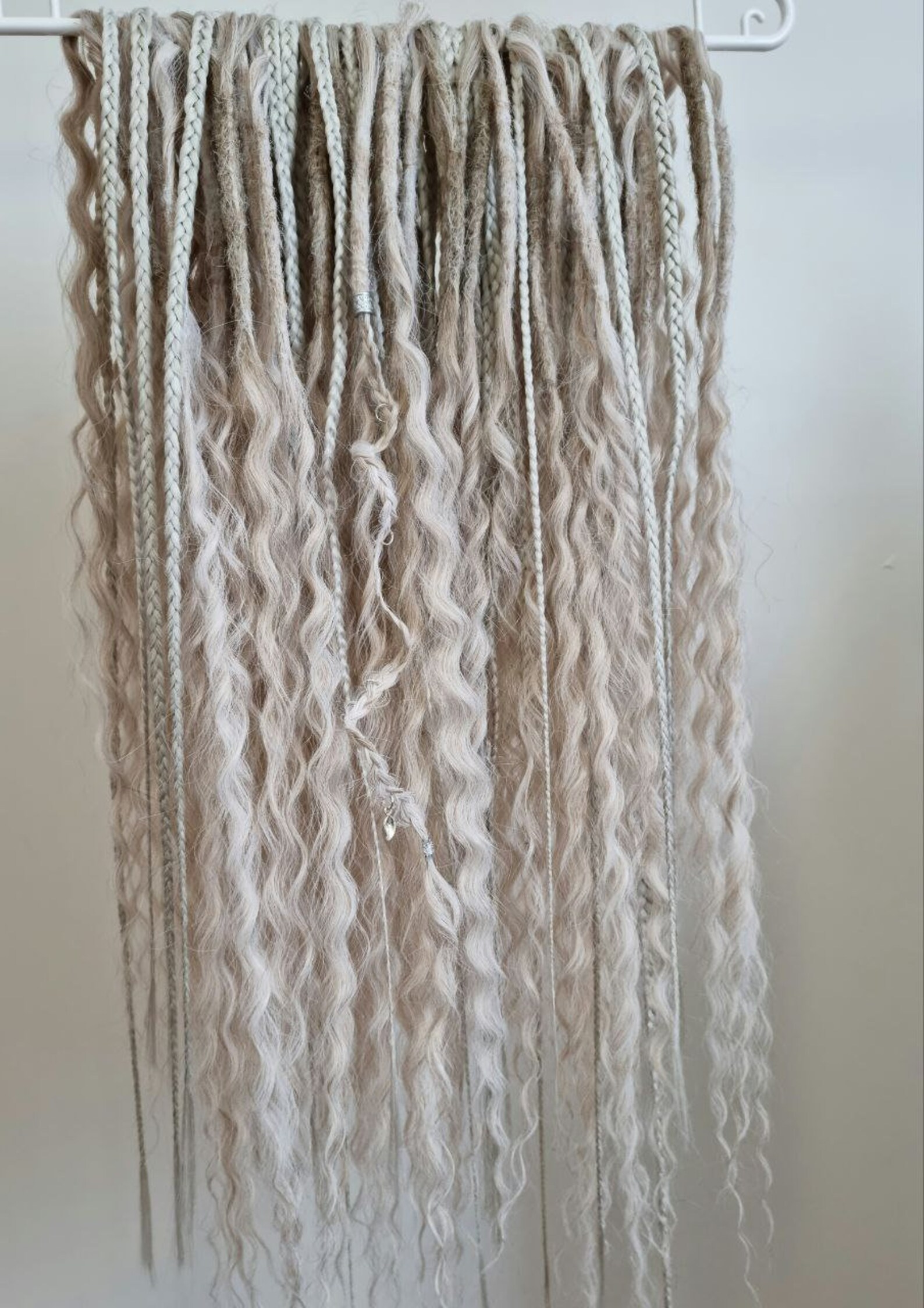 White Blond Set of Curly Dreads Extensions Wavy Dreadlocks - Etsy