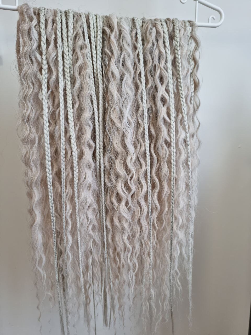 White Blond Set of Curly Dreads Extensions Wavy Dreadlocks - Etsy