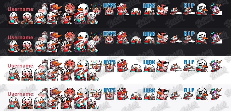 Snowman Emotes for Twitch, Discord, Youtube, Winter Holiday Streams - Etsy