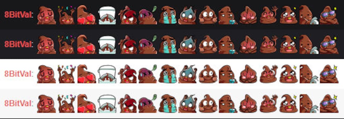 Poop Emotes for Twitch, Discord, Youtube, Poop Emoji, Poop Emote Pack ...