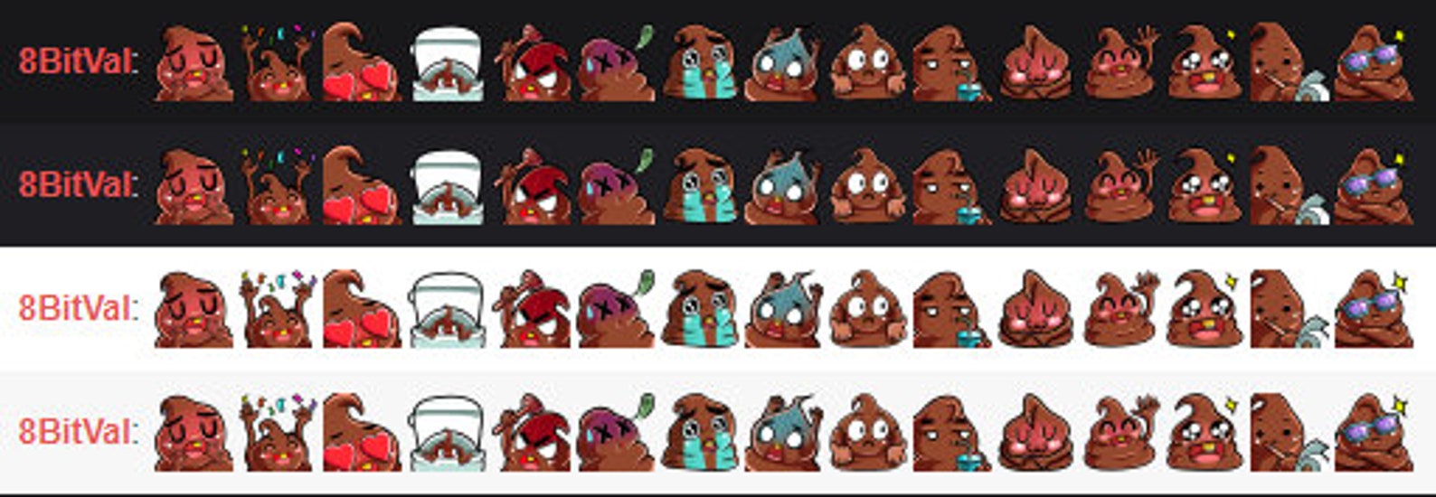 Poop Emotes for Twitch, Discord, Youtube, Poop Emoji, Poop Emote Pack ...
