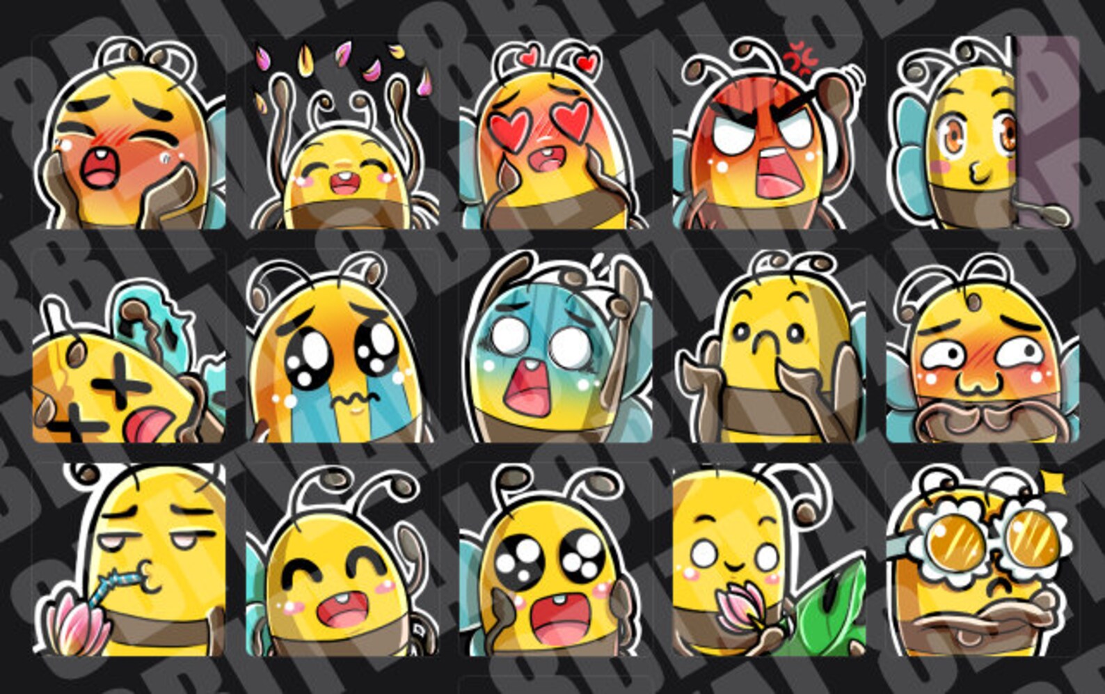 Bees Emotes for Twitch, Discord, Youtube. Bees or Spring Themed Streams ...