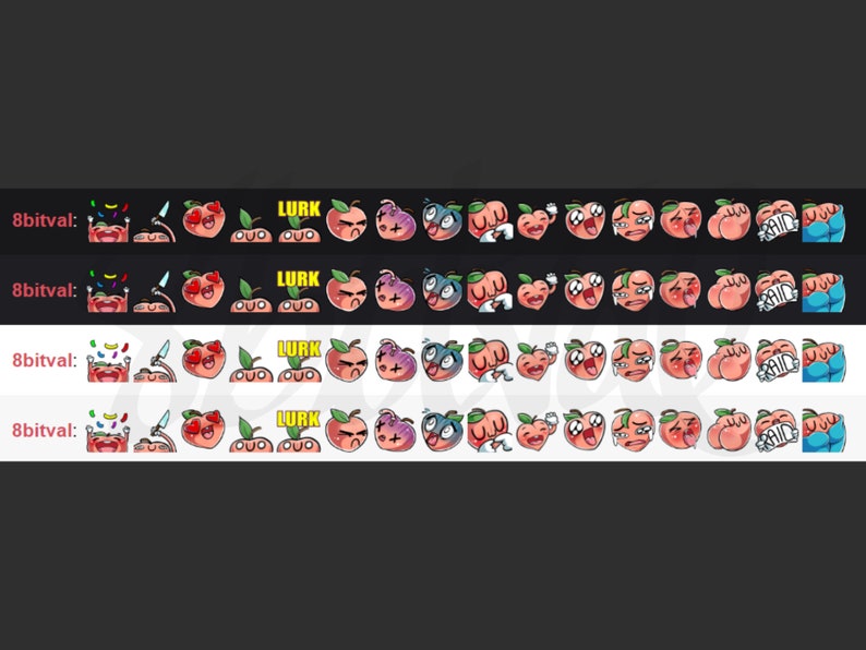 Peach Emotes Bundle for Twitch, Discord, Youtube (digital Download) - Etsy