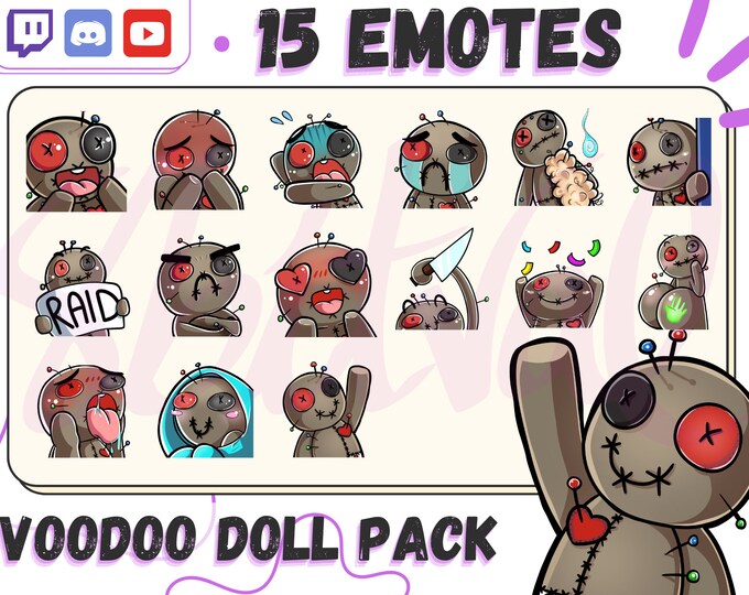 Animated Voodoo Doll Emote/ Twitch Emotes/ Discord Emotes/ Pin Doll ...