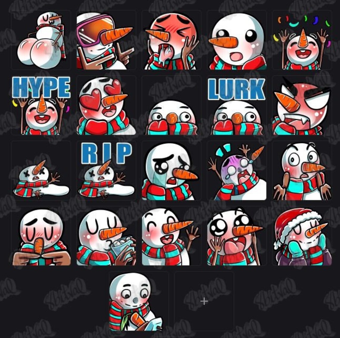 Snowman Emotes for Twitch, Discord, Youtube, Winter Holiday Streams - Etsy