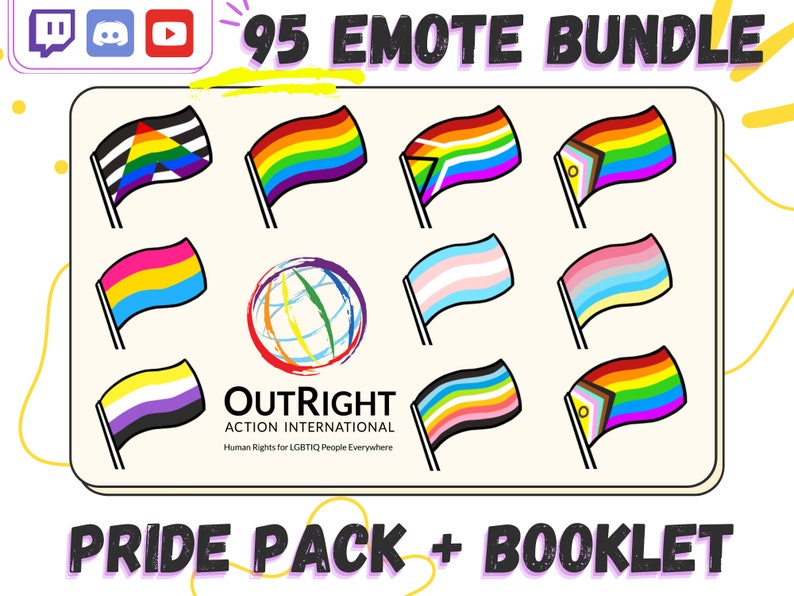 Pride Flag Emotes for Twitch Discord Youtube 95 Emotes - Etsy Canada