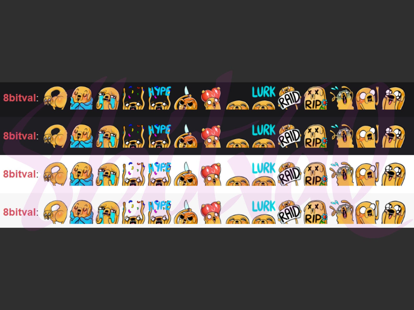 Jake the Dog Emotes for Twitch, Discord, Youtube. Adventure Time Jake ...