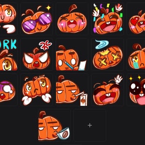 Pumpkin Emotes for Twitch, Discord, Youtube, Halloween Emote Pack - Etsy